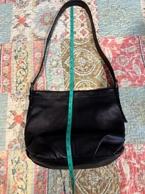 Coach | Bags | Coach F564 Black Leather Duffle Pebbled Crossbody Hobo ...